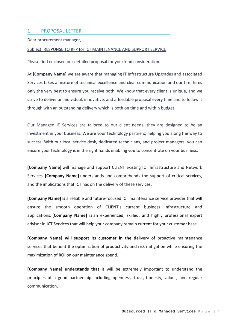 ICT & Support Services Proposal Template - RFPLY - Proposal Templates