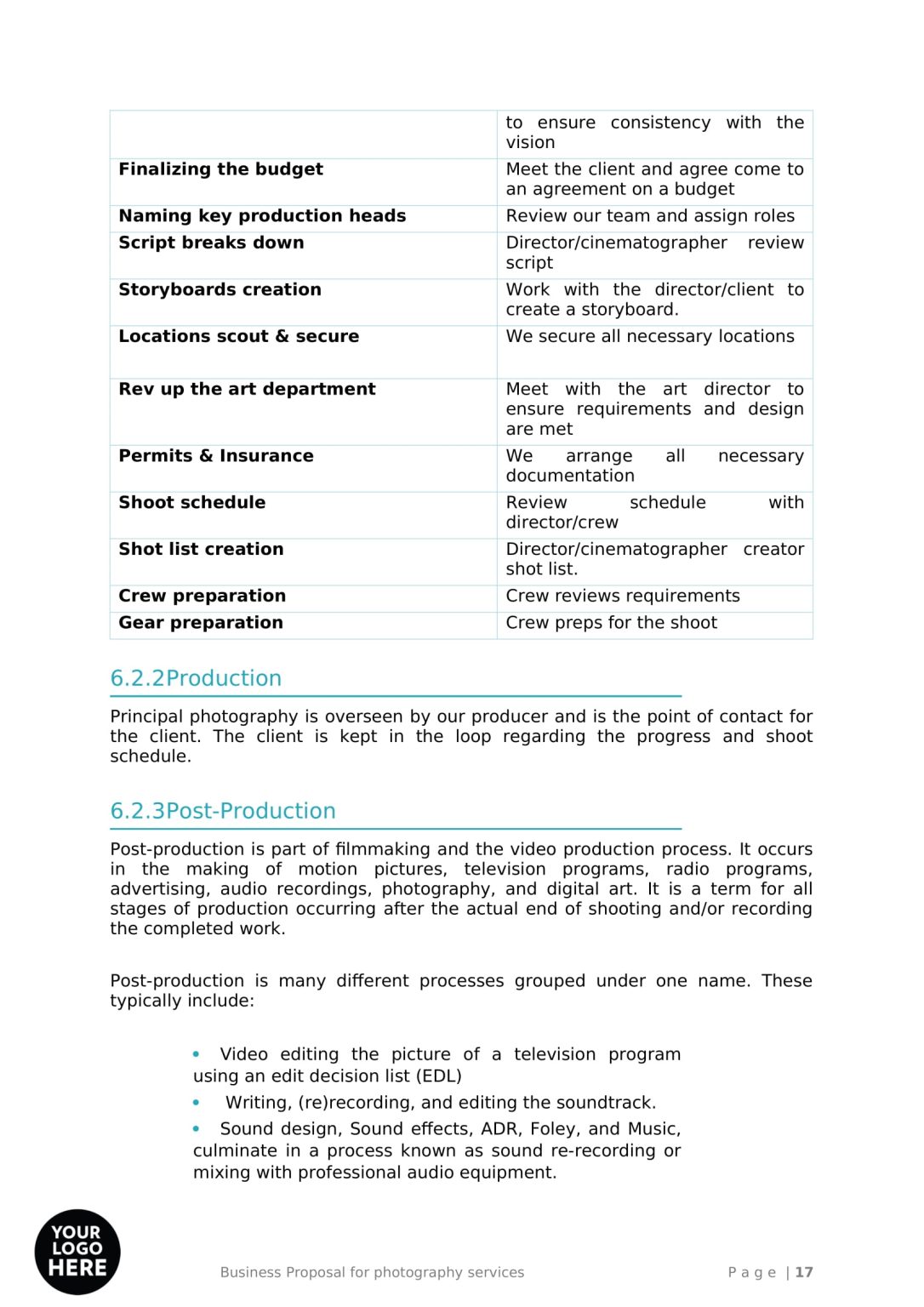 Photography Services Proposal Template - RFPLY - Proposal Templates