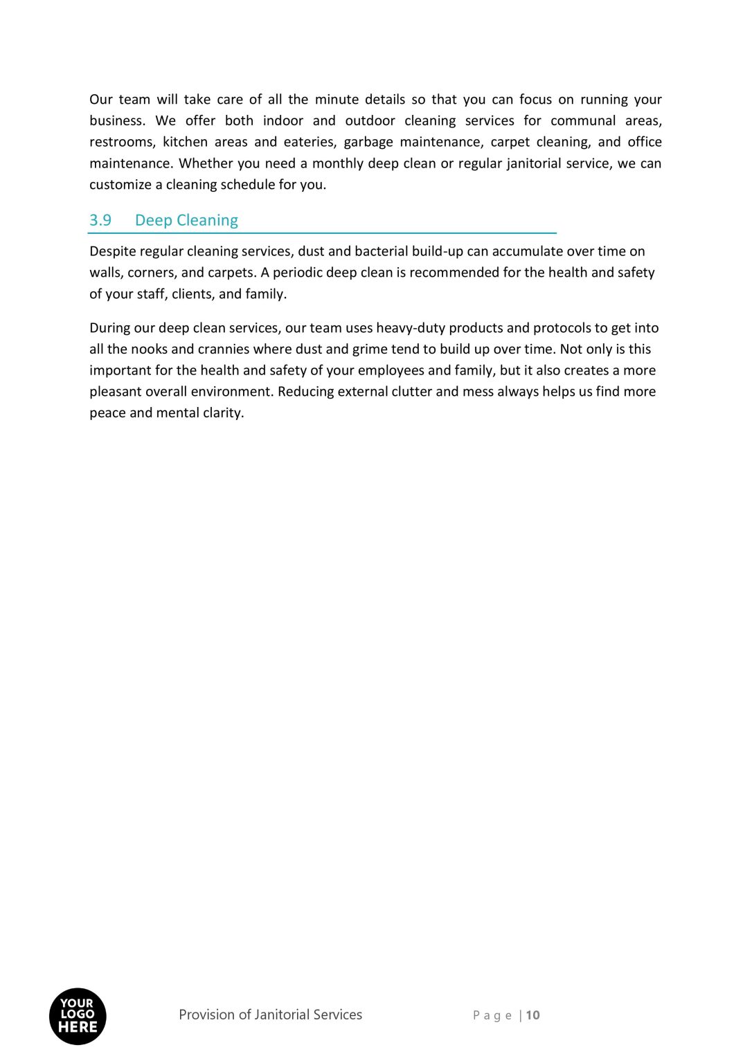 Cleaning Services Proposal Template - RFPLY - Proposal Templates