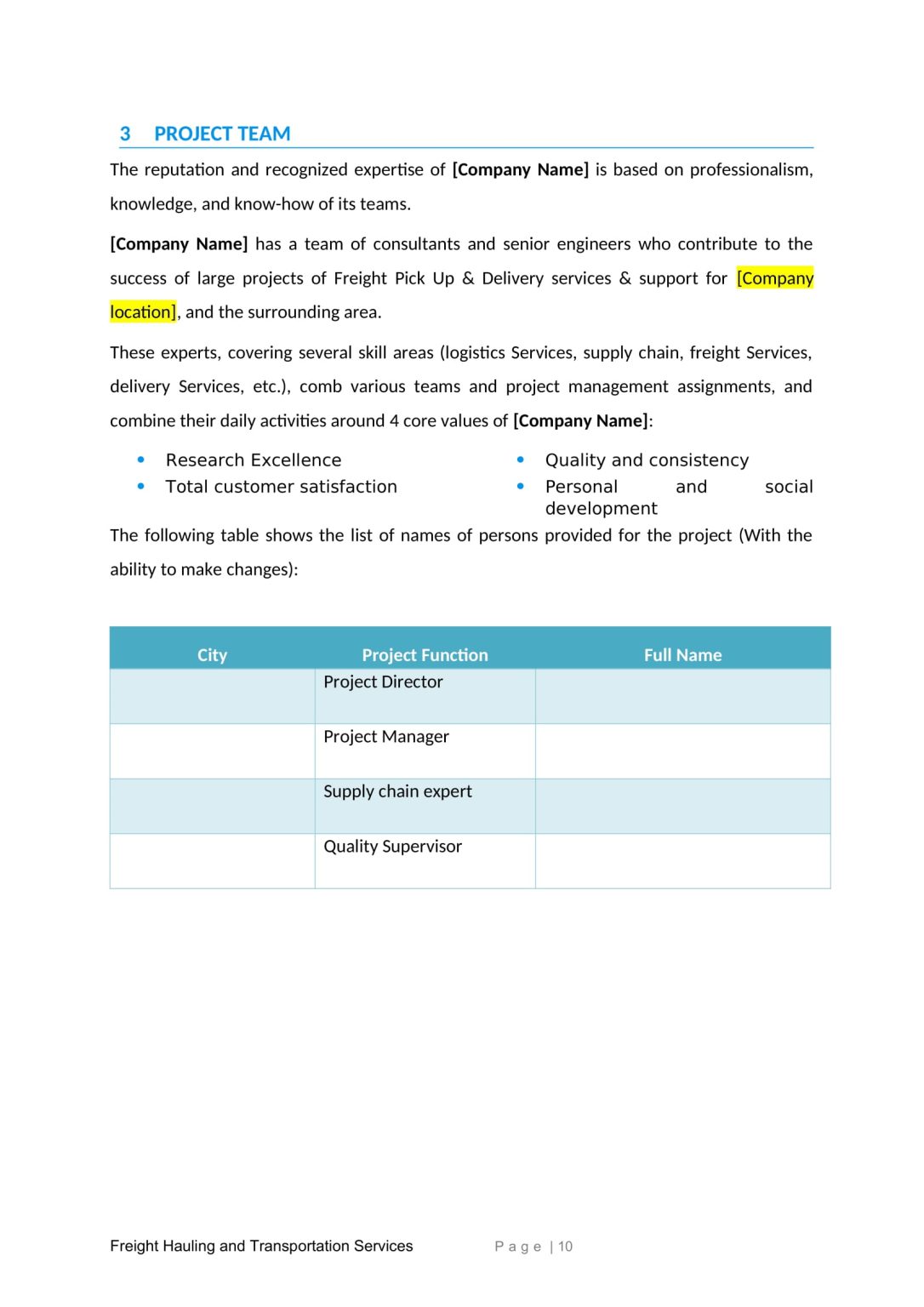 Freight Hauling and Transportation Services Proposal Template - RFPLY ...