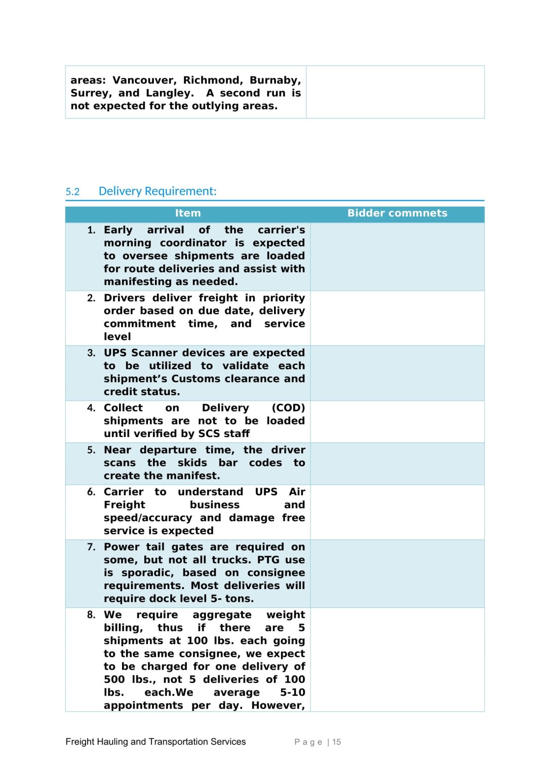 Freight Hauling and Transportation Services Proposal Template - RFPLY ...