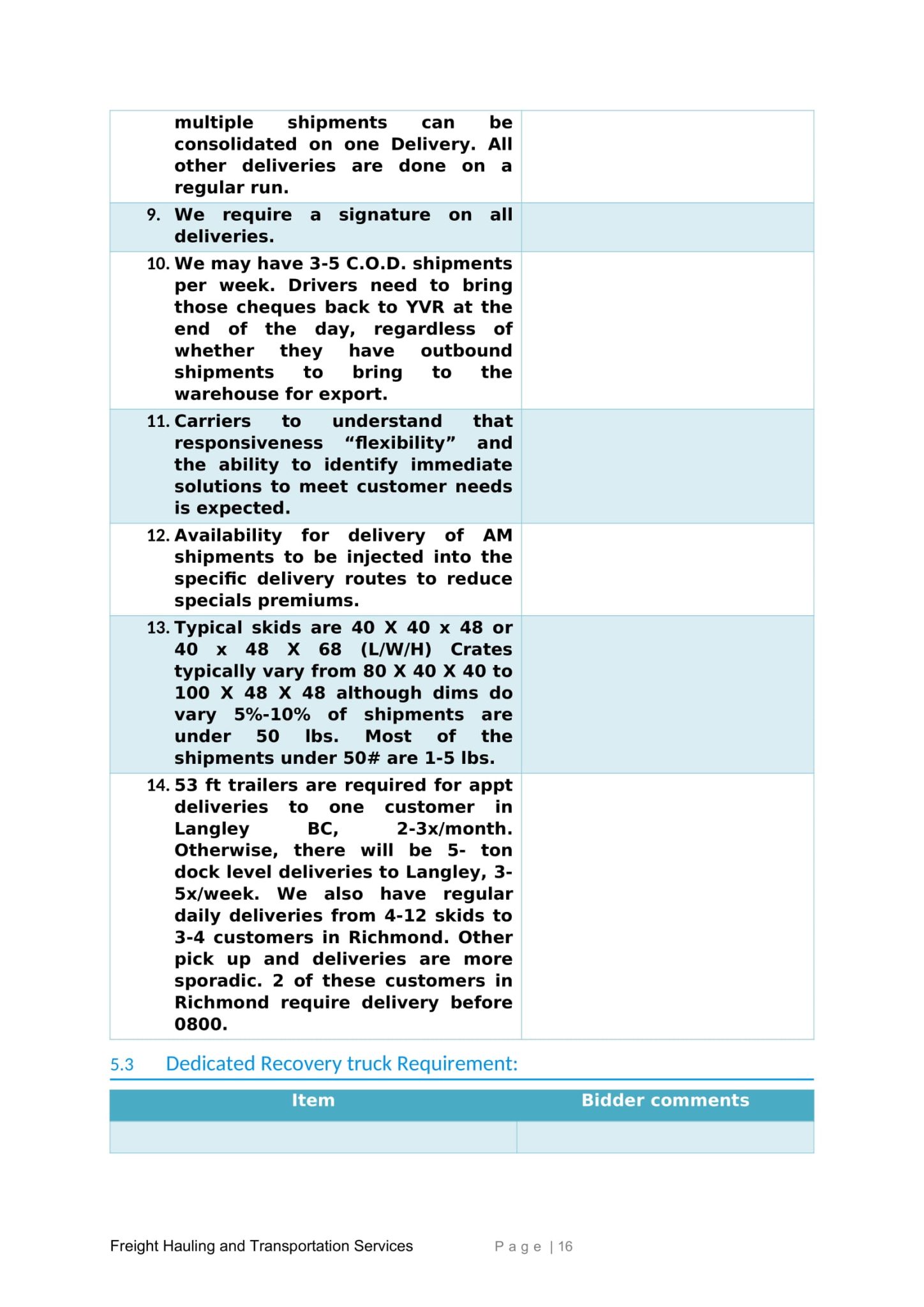 Freight Hauling and Transportation Services Proposal Template - RFPLY ...