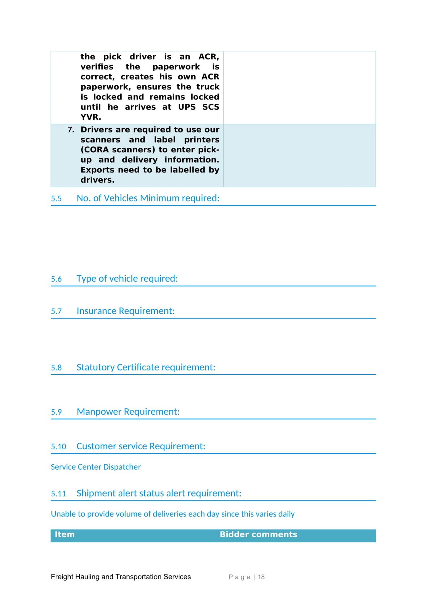 Freight Hauling and Transportation Services Proposal Template - RFPLY ...