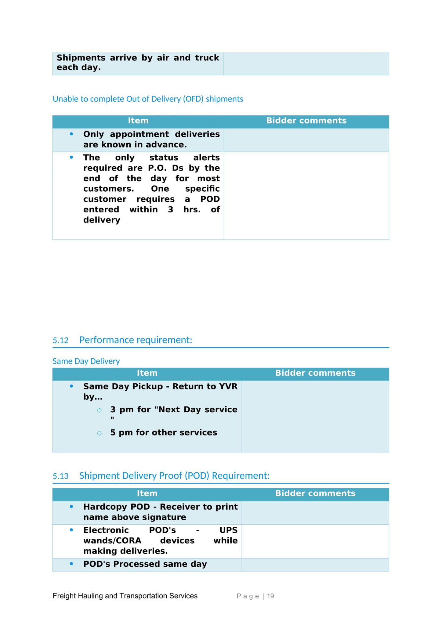 Freight Hauling and Transportation Services Proposal Template - RFPLY ...