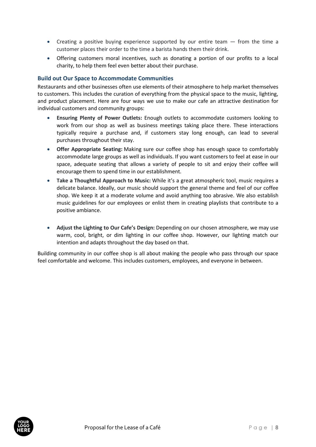 Café Lease Business Proposal Template - RFPLY