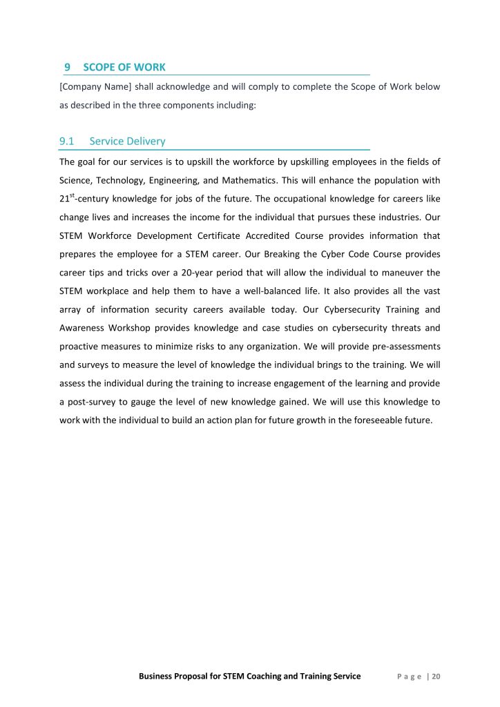 STEM Coaching Services Proposal Template - RFPLY - Proposal Templates