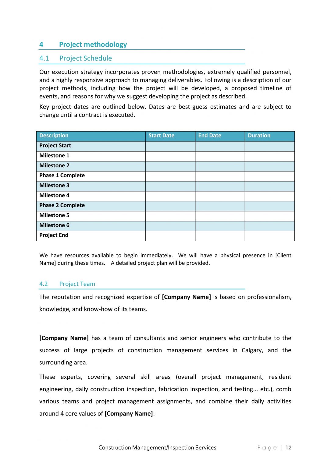 Construction Management and Inspection Services Proposal Template ...