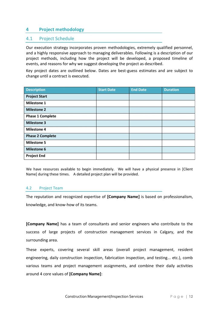 Construction Management and Inspection Services Proposal Template ...