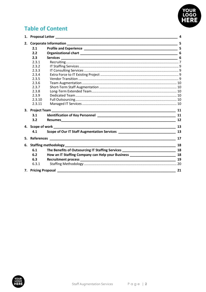 IT Staff Augmentation Services Proposal Template - RFPLY - Proposal ...