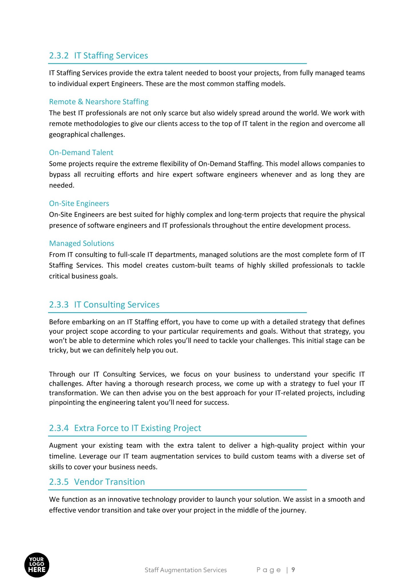 IT Staff Augmentation Services Proposal Template - RFPLY - Proposal ...