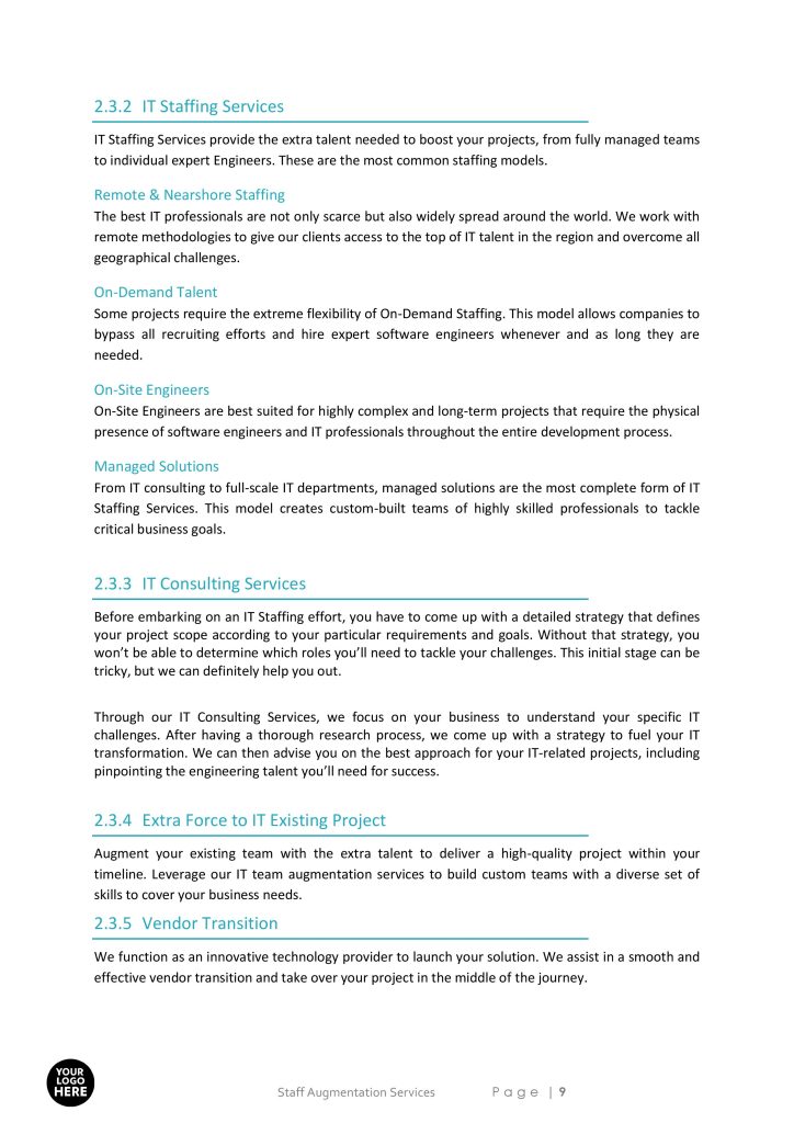 IT Staff Augmentation Services Proposal Template - RFPLY - Proposal ...
