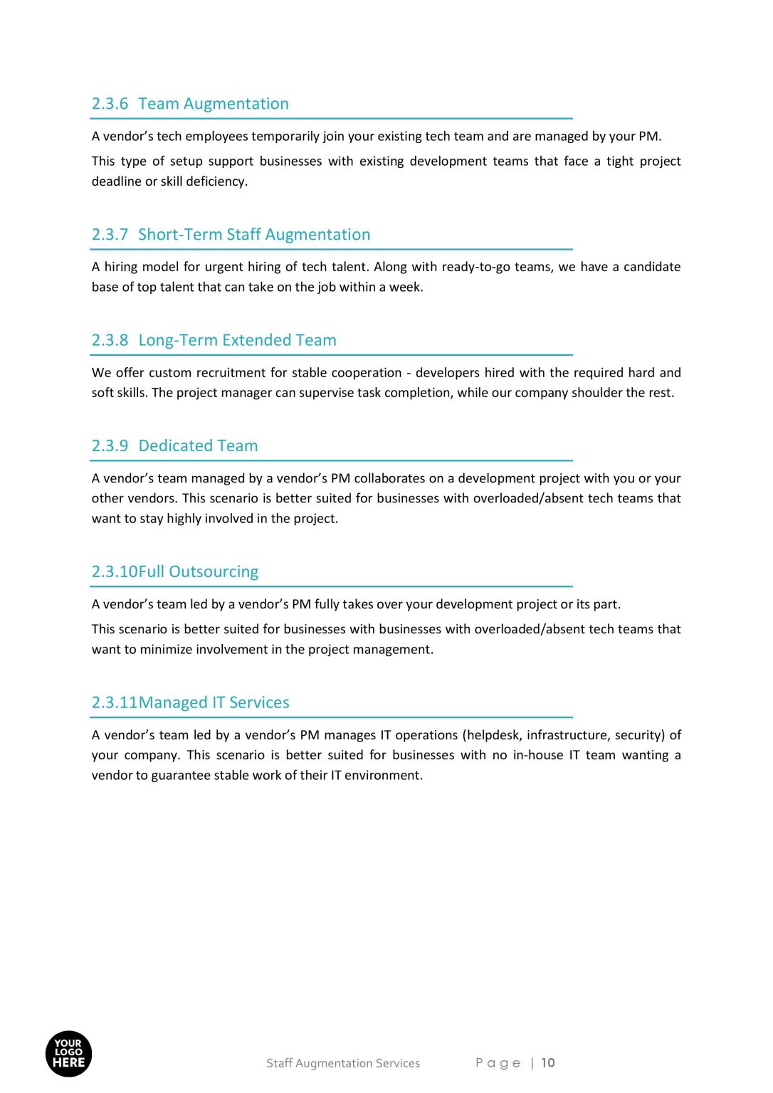 IT Staff Augmentation Services Proposal Template - RFPLY - Proposal ...