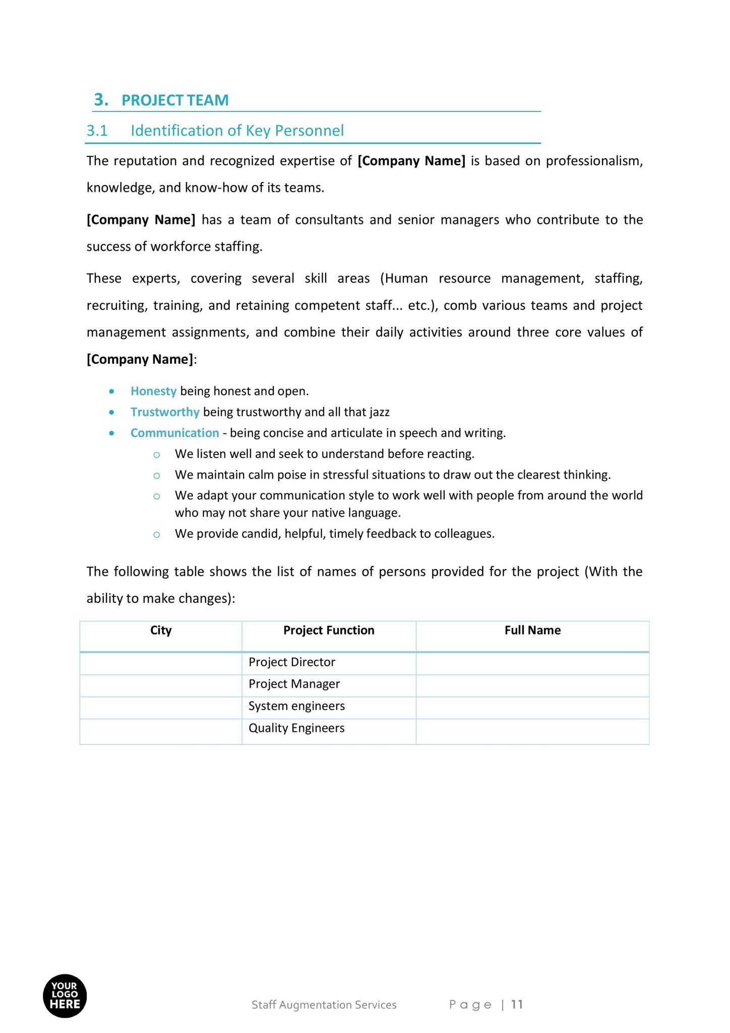 IT Staff Augmentation Services Proposal Template - RFPLY - Proposal ...