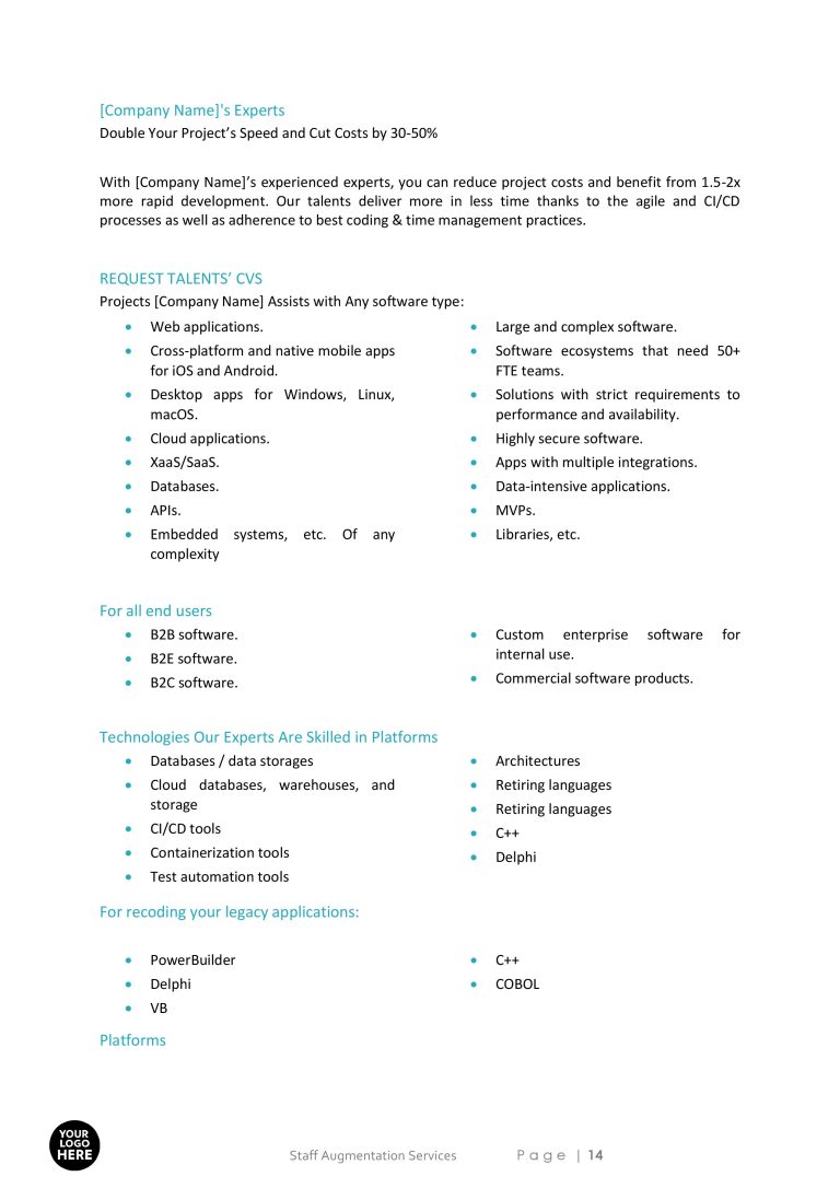 IT Staff Augmentation Services Proposal Template - RFPLY - Proposal ...