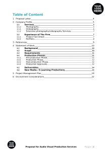 Audio Visual Production Services Proposal Template - RFPLY