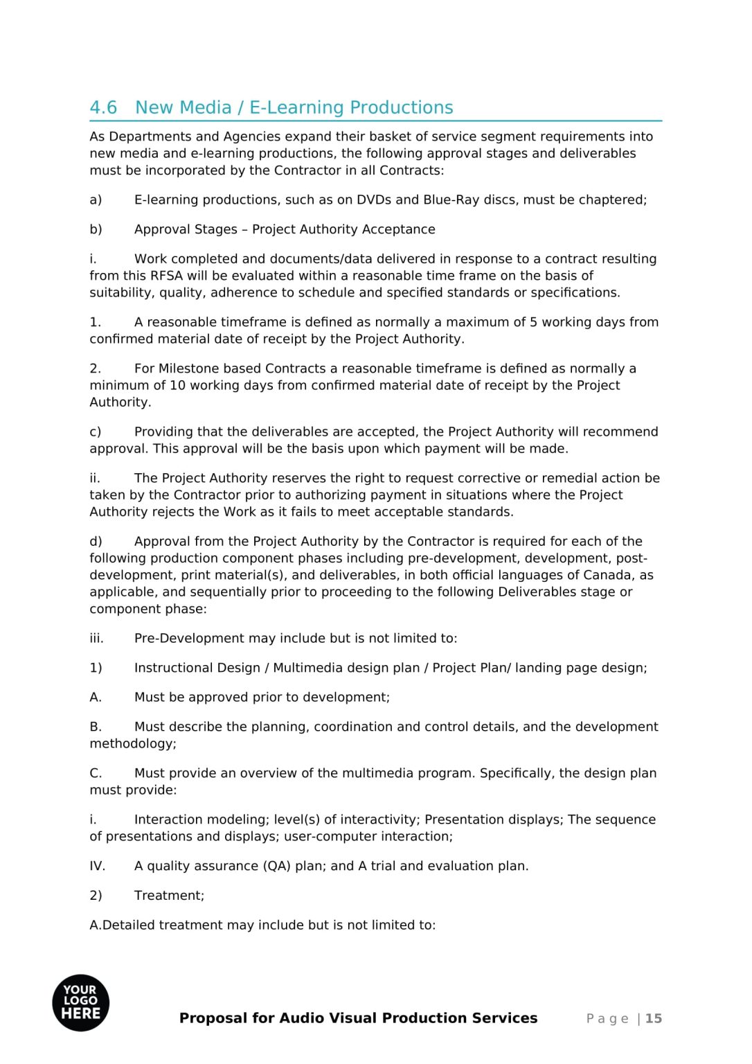 Audio Visual Production Services Proposal Template - RFPLY