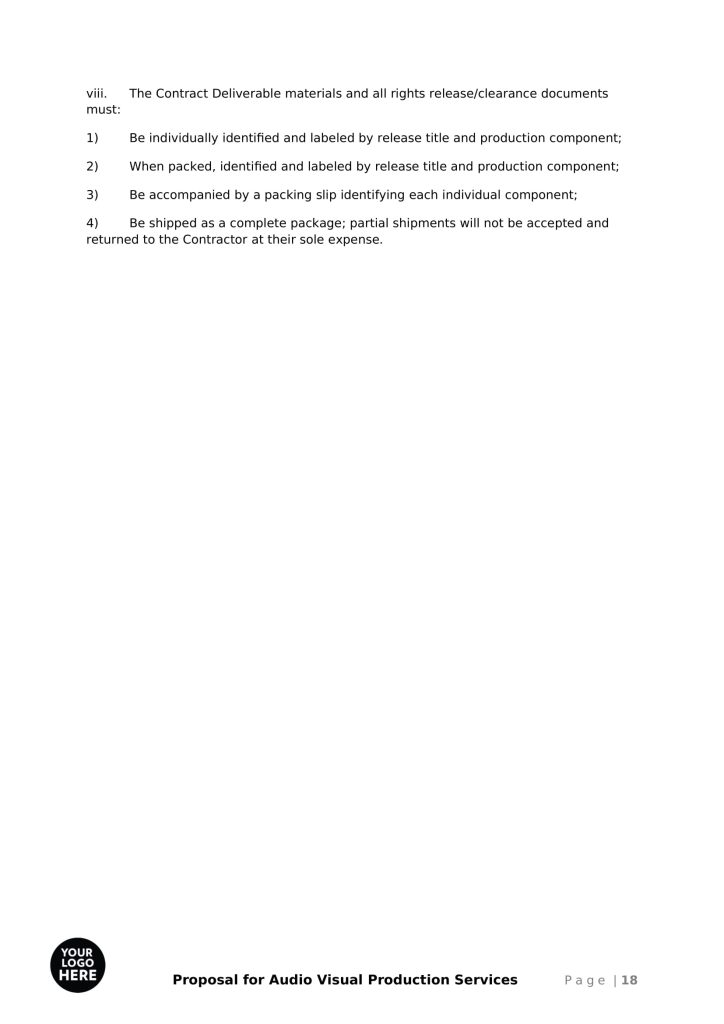 Audio Visual Production Services Proposal Template - RFPLY