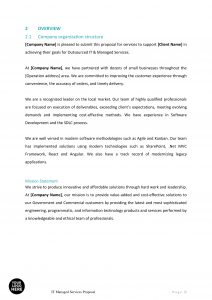 Managed Services Proposal Template with comprehensive work plan chapter - RFPLY