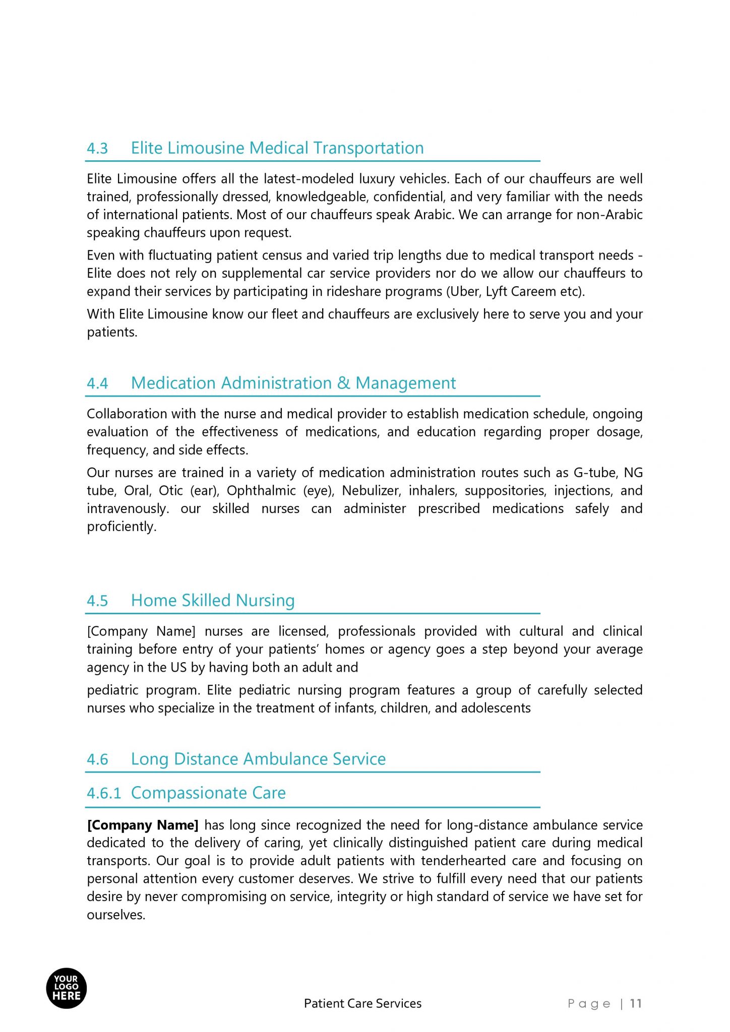 Patient Care Services Business Proposal Template - RFPLY