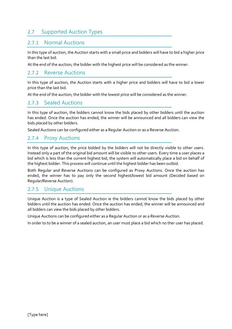 Auction Platform Business Proposal Template - RFPLY - Proposal Templates