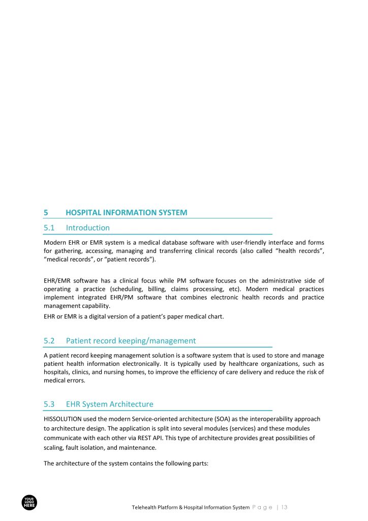 Hospital Information System Business Proposal Template - RFPLY ...
