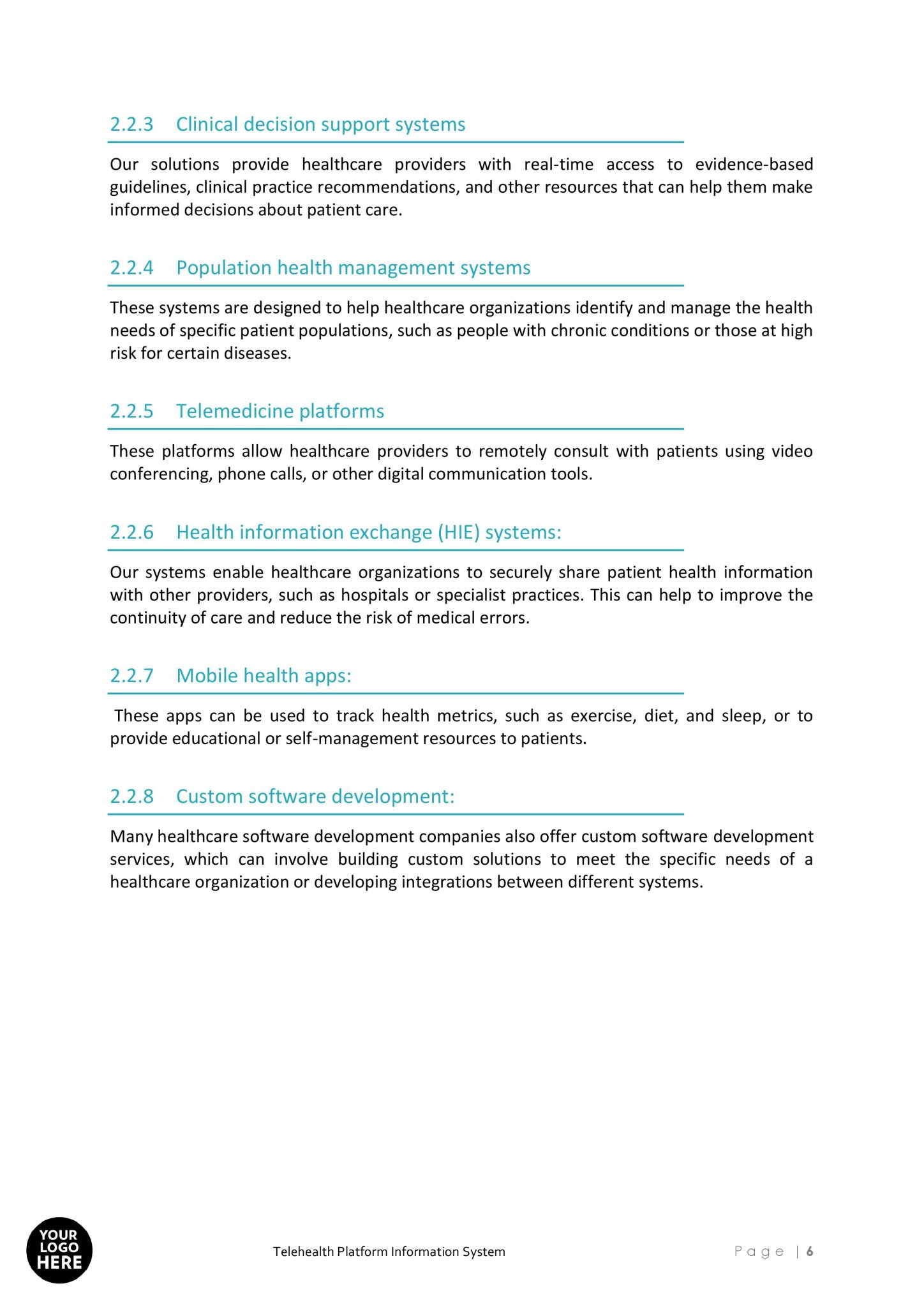 Telehealth Platform Information System Business Proposal Template ...