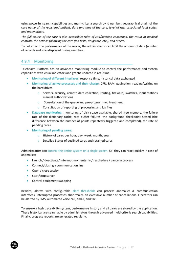 Telehealth Platform Information System Business Proposal Template ...