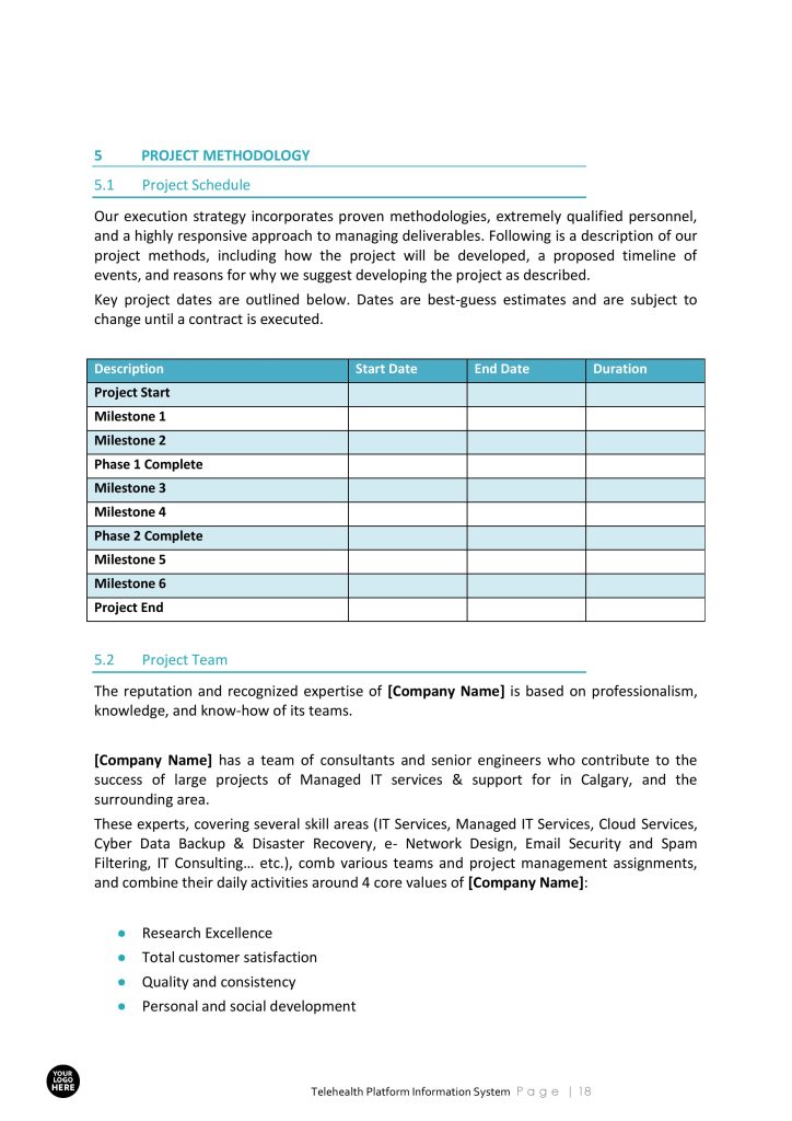 Telehealth Platform Information System Business Proposal Template ...