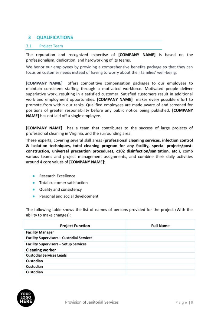 Janitorial Commercial Cleaning Business Proposal Template - RFPLY ...