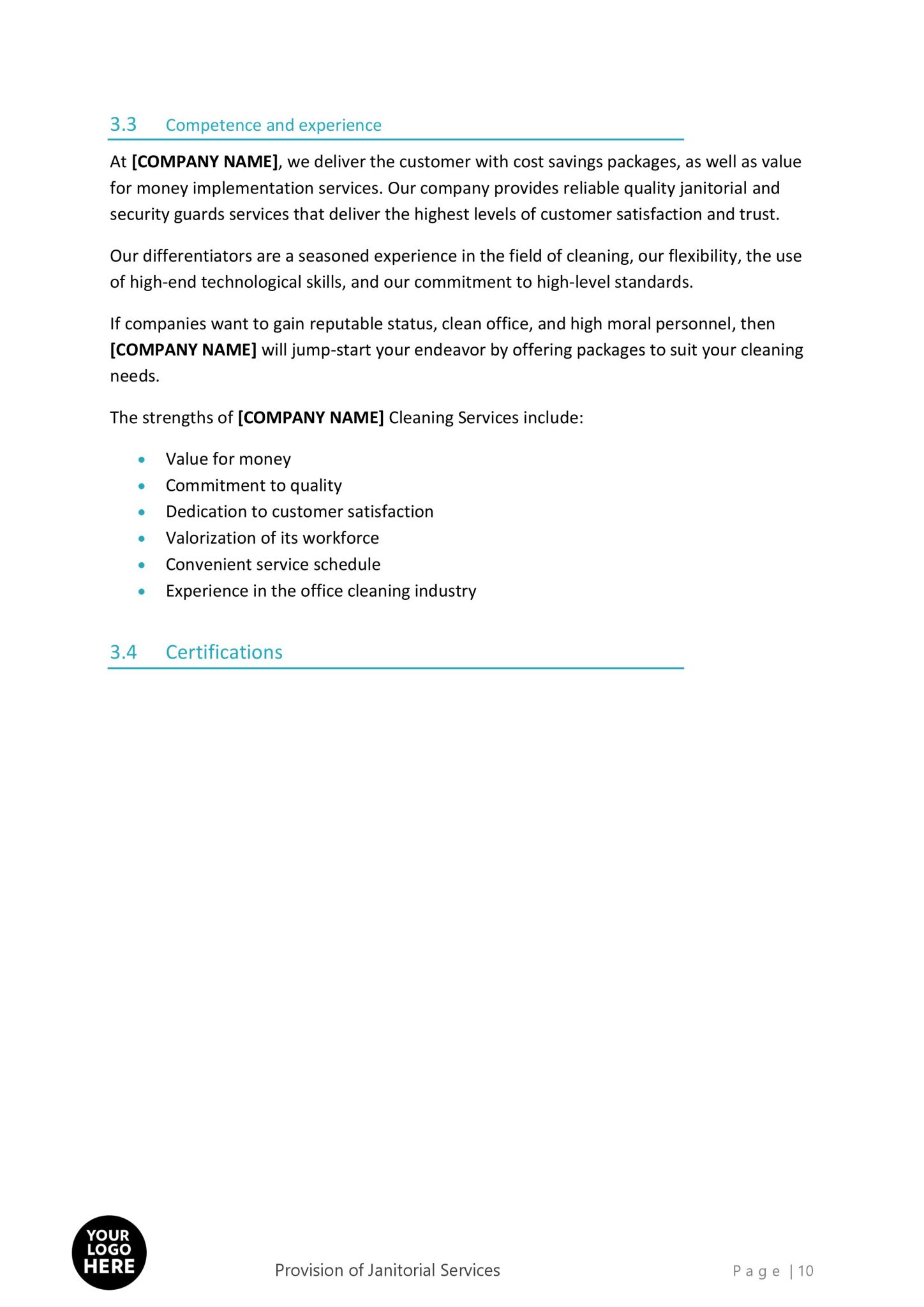 Janitorial Commercial Cleaning Business Proposal Template - RFPLY ...