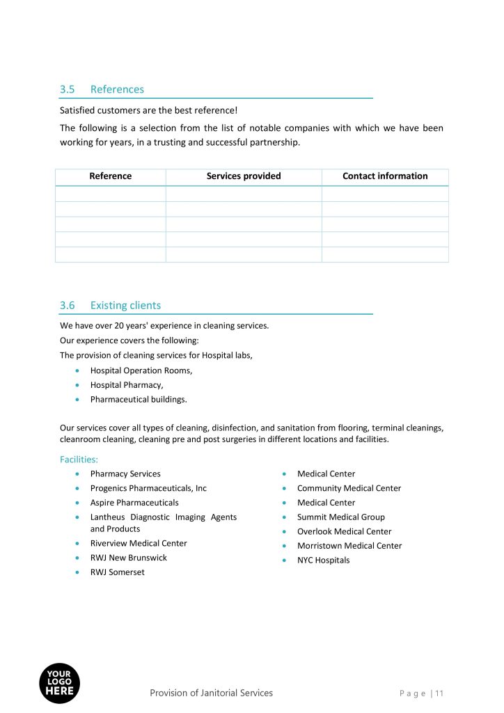 Janitorial Commercial Cleaning Business Proposal Template - RFPLY ...