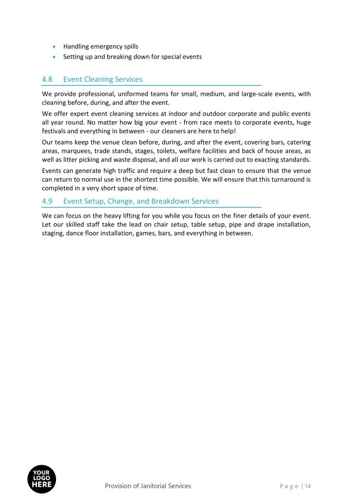 Janitorial Commercial Cleaning Business Proposal Template - RFPLY ...