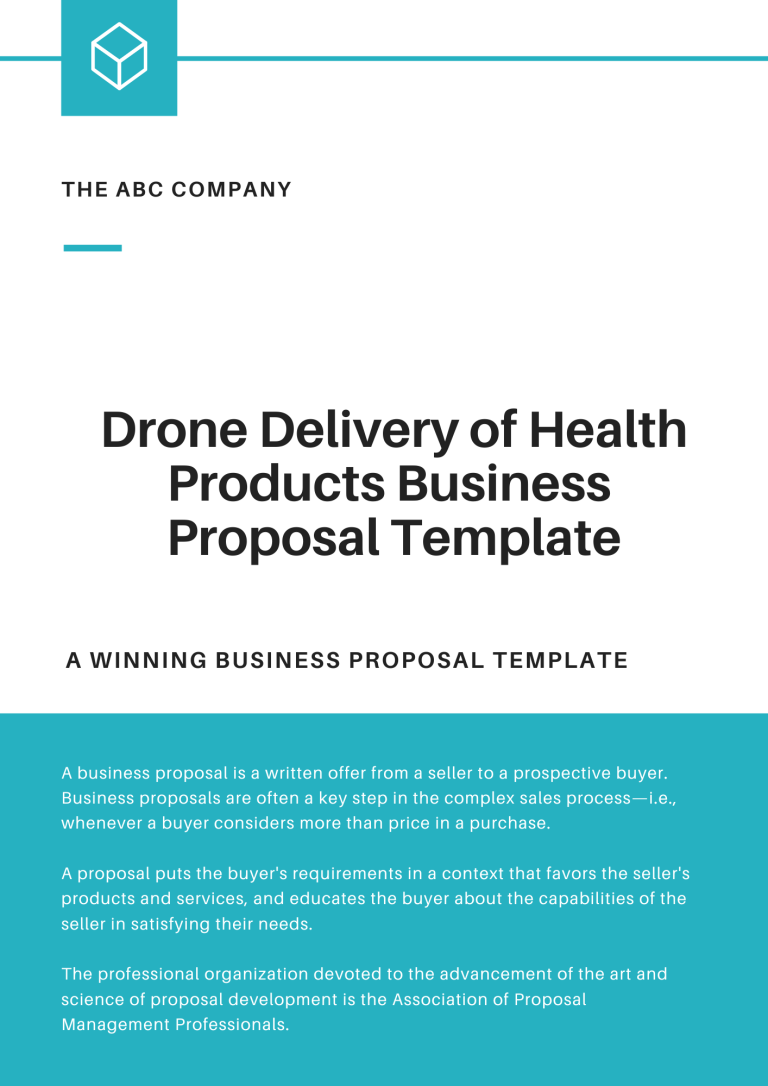 Drone Delivery of Health Products Business Proposal Template - RFPLY ...
