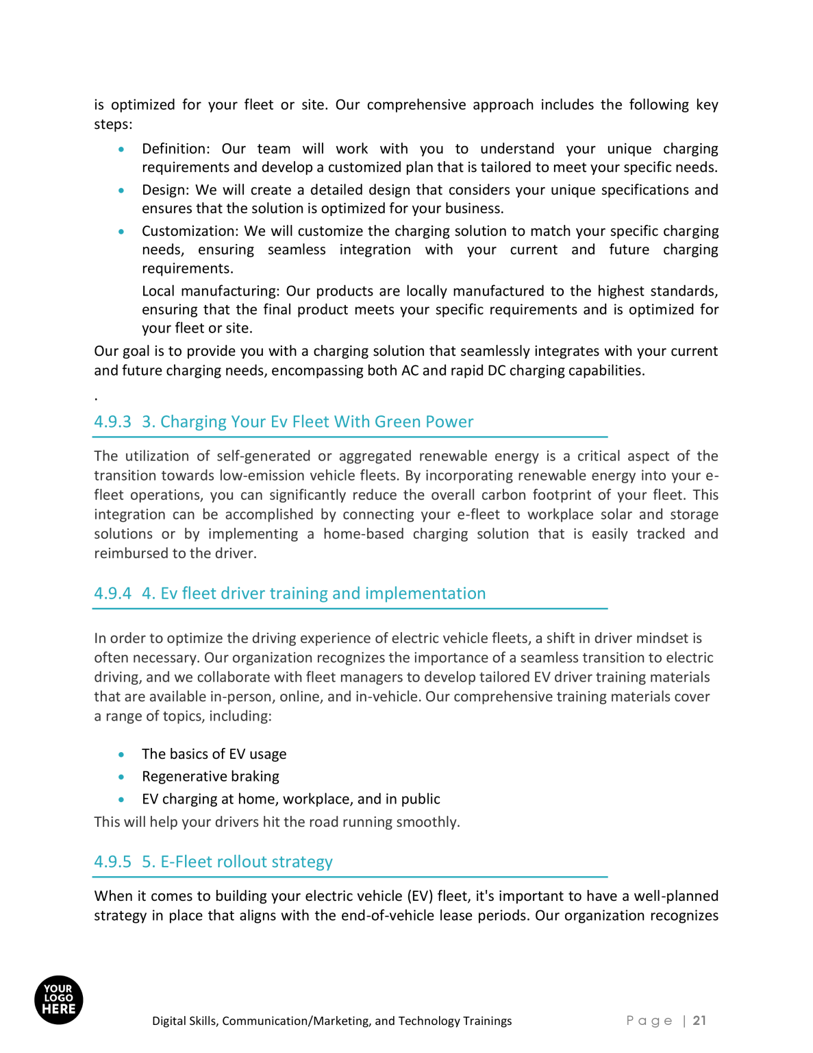 EV Charging Infrastructure Services Business Proposal Template - RFPLY ...